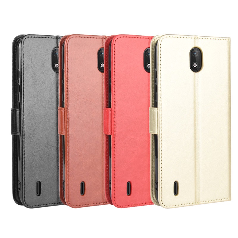 For Nokia C2 C 2 Case Flip Luxury Wallet PU Leather Phone Case Cover ...