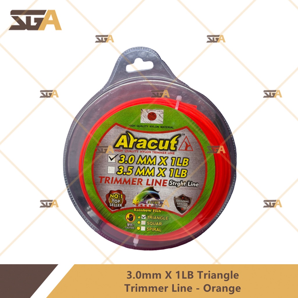 ARACUT 3.0mm x 1LB Nylon Mowing Rope Triangle Trimmer Line Grass Cutting TALI MESIN RUMPUT ...
