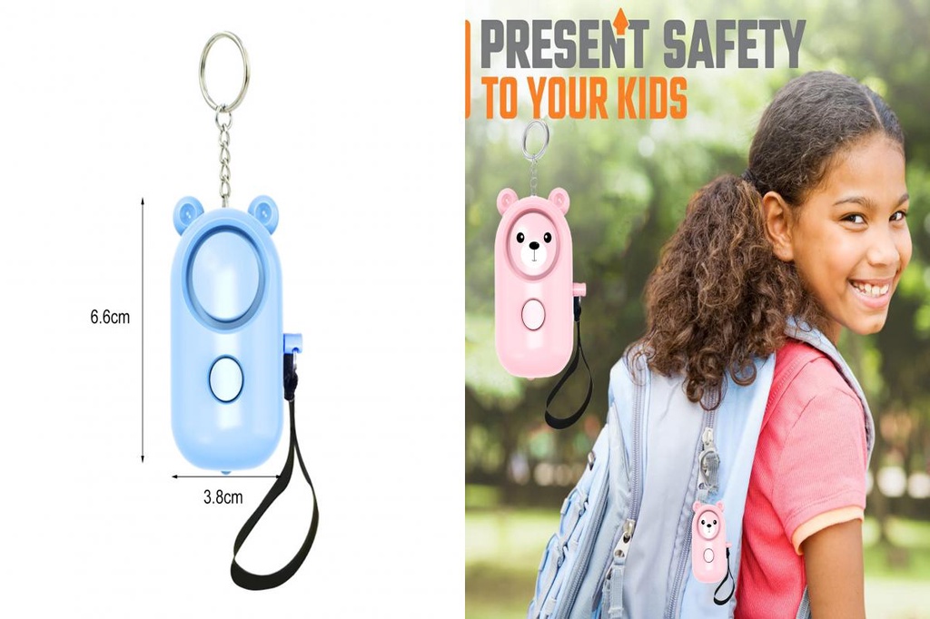 LK 130dB Self-defense Alarm LED Flashing Bear Shape Anti-attack High ...