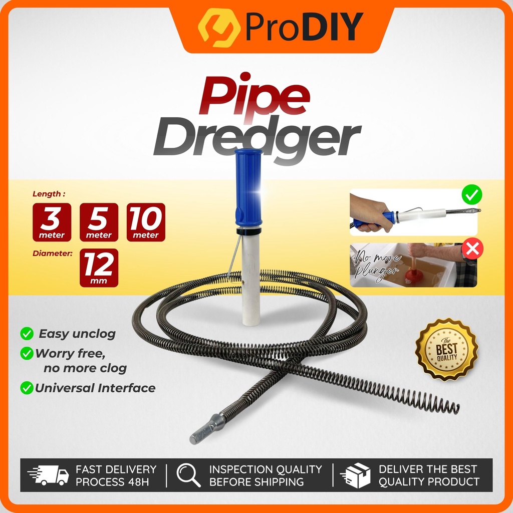 12mm Diameter Spiral Spring Drain Clog Remover Sink Cleaner Dredge Tool ...