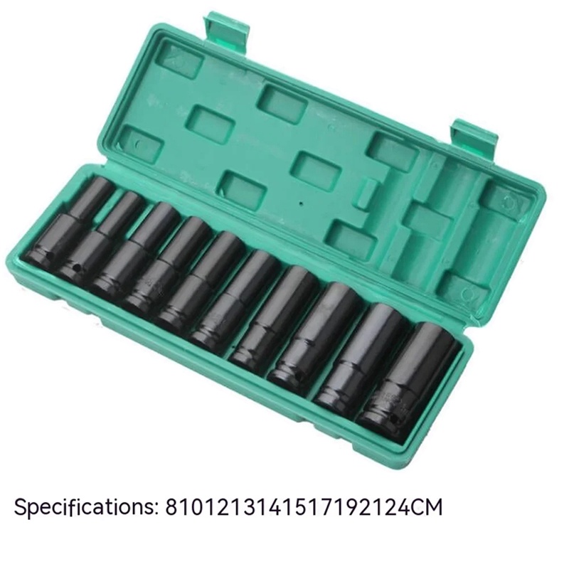 Teemo 10pcs Long Impact Hex Socket Set 1/2 Inch Drive Electric Wrench ...