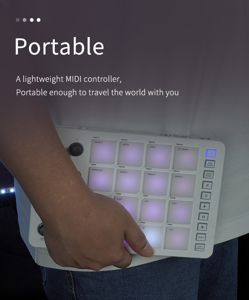 M-VAVE SMC-PAD LaunchPad USB-C and portable design Wireless MIDI ...