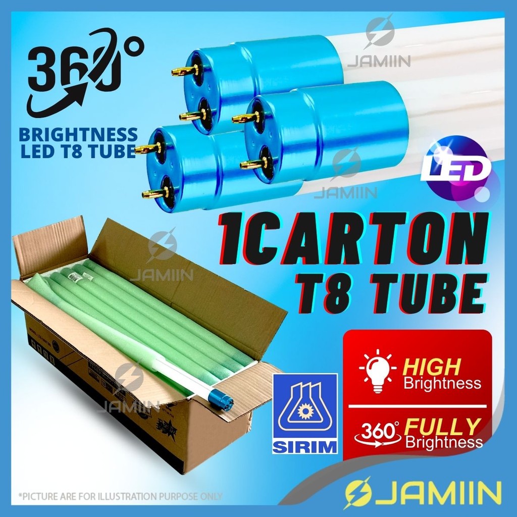 SIRIM 1 CARTON Box T8 LED Tube Lampu Kalimantang Ceiling Light Wall ...