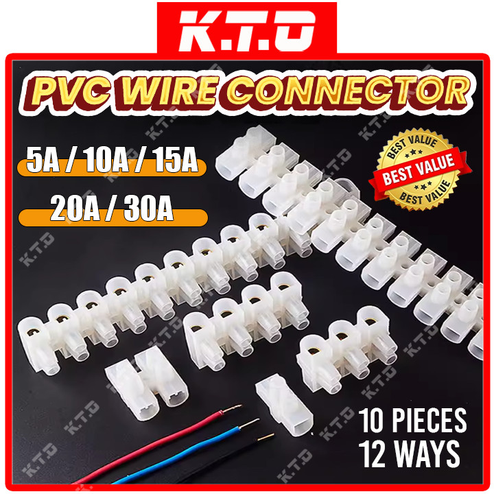 5A / 10A / 15A / 20A / 30A 10Pcs PVC Wire Cable Connector Terminal ...
