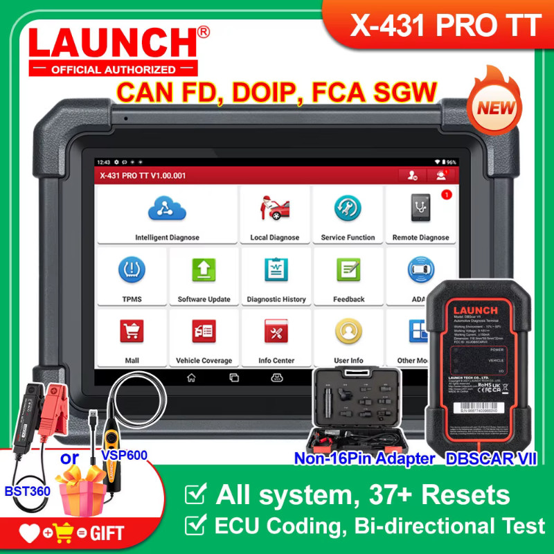 2025 New LAUNCH X431 PRO TT 8 inch All System Car Diagnostic Tools with DBScar VII VCI CAN FD ...