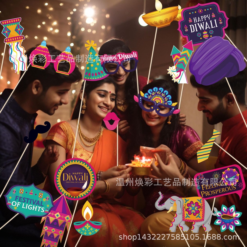 Hot Sale Deepavali Decorations - Happy Diwali Photo Booth Props 25 ...