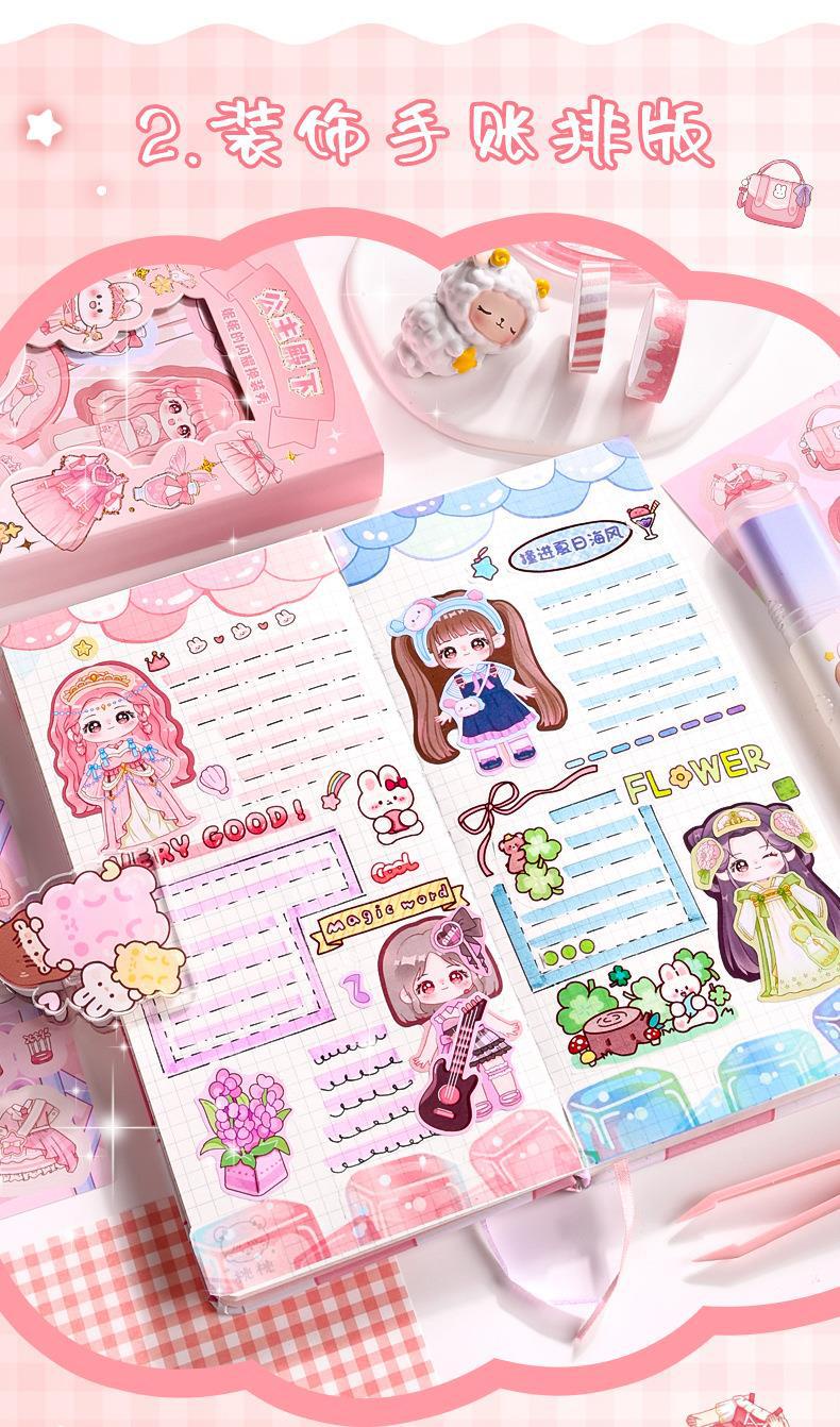 [Ready Stock] 咔巴熊 妮妮公主换装贴纸书 小女孩 玩具 元气少女 美丽 咕卡 换装秀 贴纸 Kaba Bear Nini ...