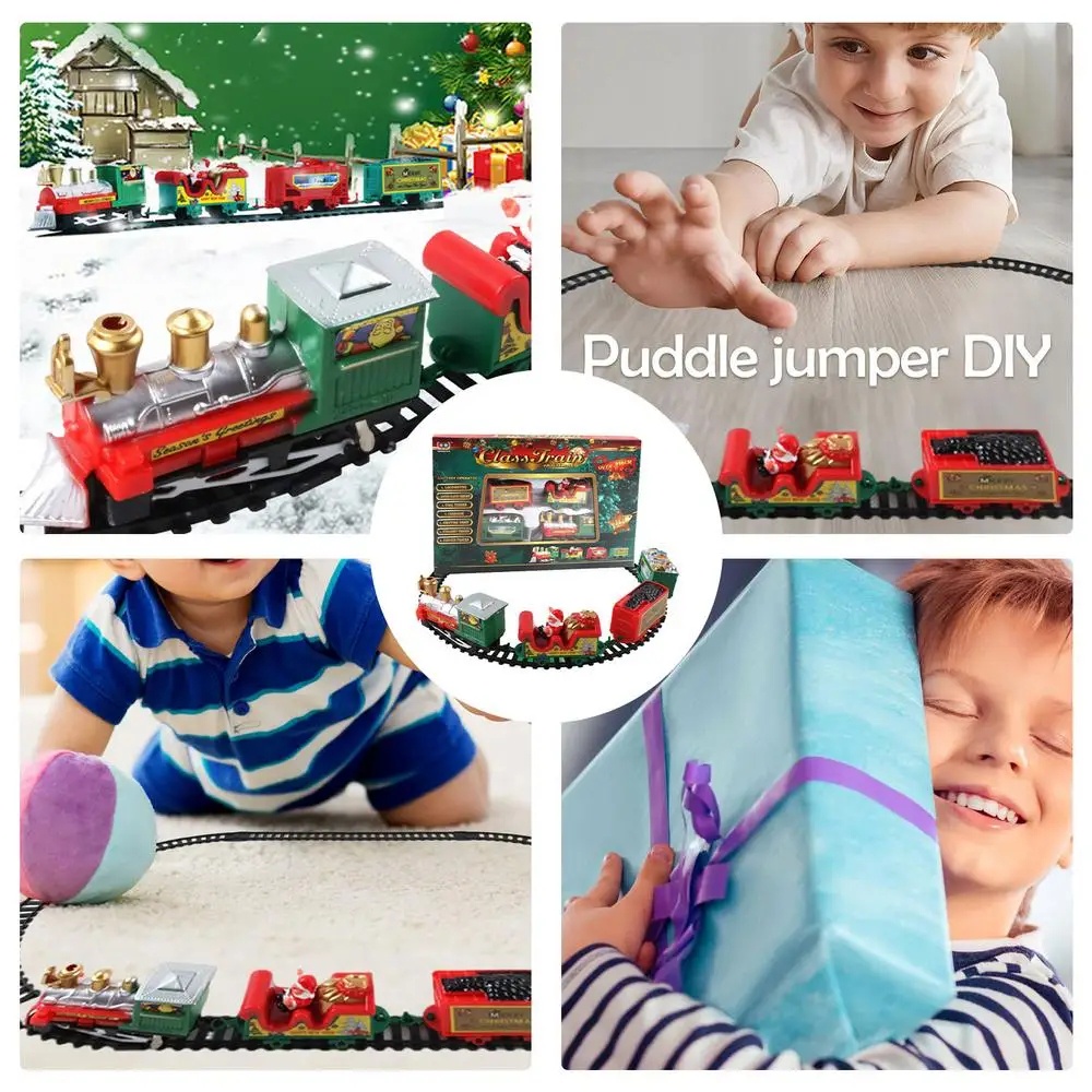 Christmas Railway Train Kit Mini Electric Train Rail Car Santa Claus ...