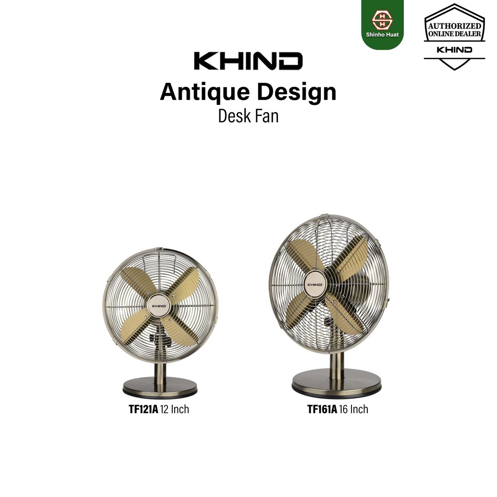 Khind 12 inch 16 inch antique desk fan table fan TF121A TF161A | Shopee ...