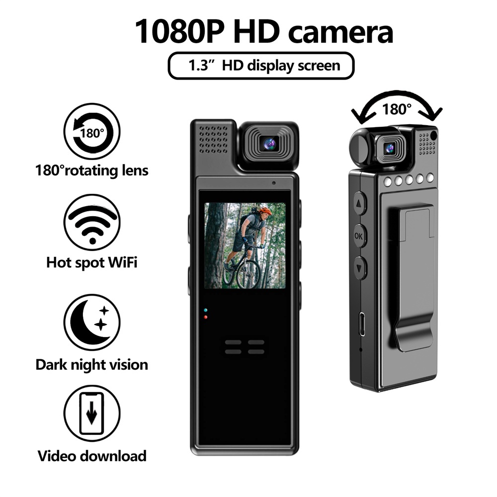 Body Camera Full HD 180 Rotate Sports Camera Wifi Mini cam Digital ...