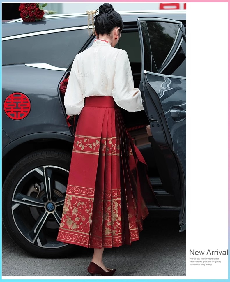 【YXC】New Women Chinese-style Horse-face Skirt Vintage Embroidered ...