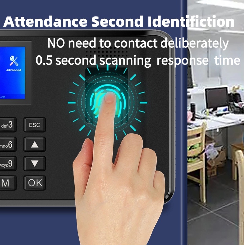 SUMAIRU Deli Fingerprint Attendance / Face Identification Clock Time Absence Office School ...