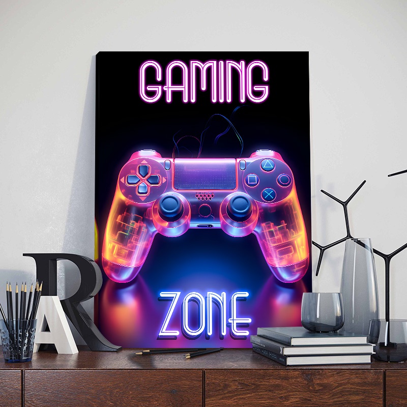 (With Frame）Abstract Poster Boy Room Decoration Wall Art Frame ...