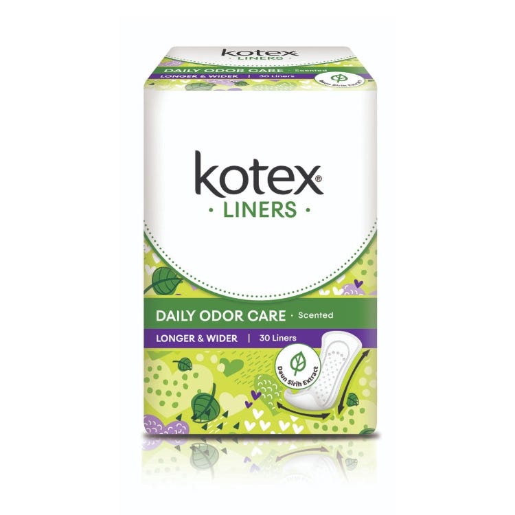 Kotex Panty Liners Longer & Wider Scented Daun Sirih 30s Unscented ...