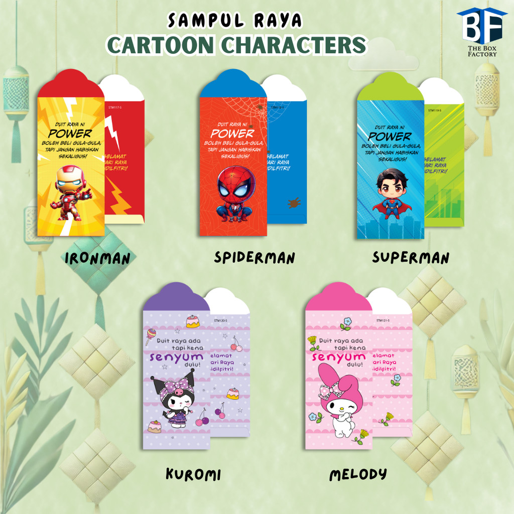 2025 SAMPUL DUIT RAYA COMEL CARTOON (5PCS/PKT) Sampul Exclusive ANG PAU ...