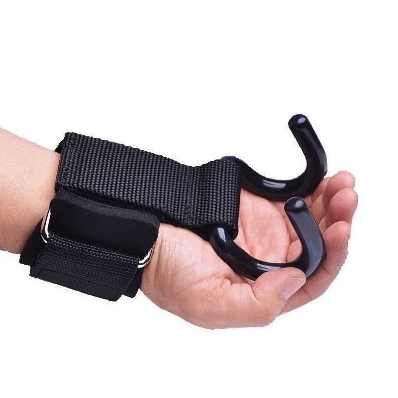 Pull-Up Wight Lifting Assistant Wrist Guard with Metal Grip Hook - Gym ...