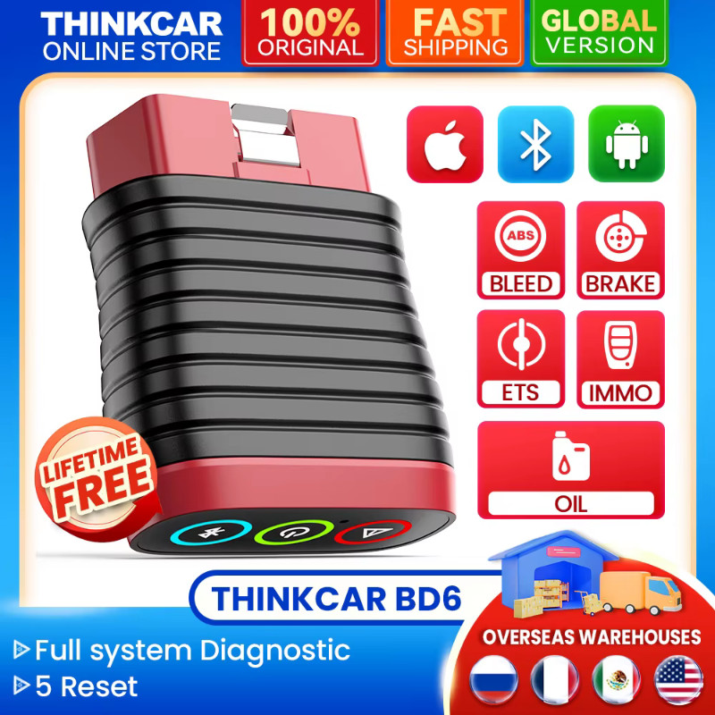 THINKCAR BD6 OBD2 Scanner diagnostic tools full system auto code reader Engine Airbag 5 reset ...
