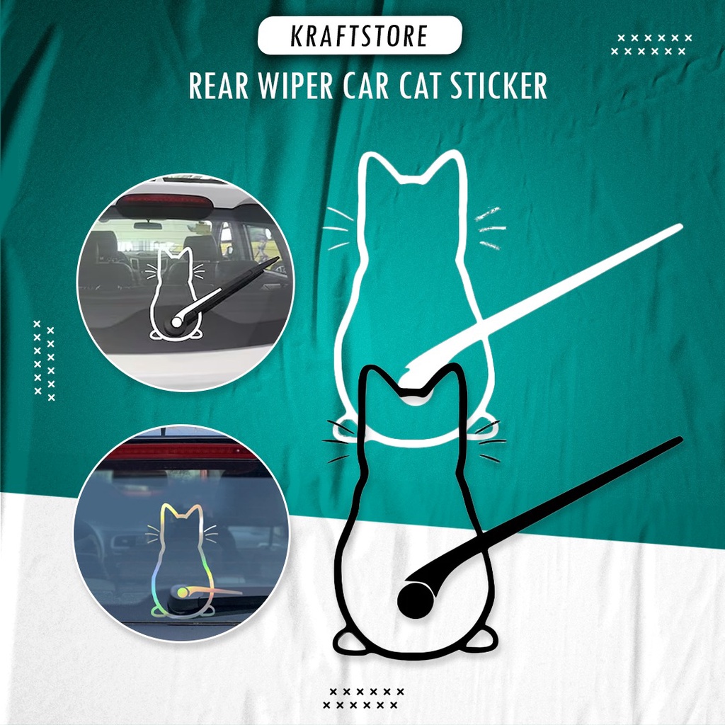 Creative Cat Tail Paws Rear Window Wiper Reflective Car Stickers / Rear ...