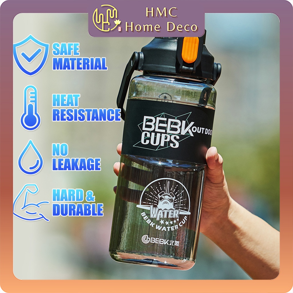 BEBK CUPS Water Bottle Large Capacity Drinking Bottle Fitness Gym ...