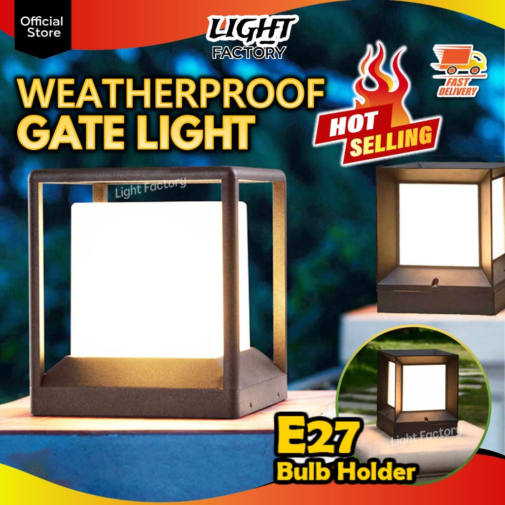 🔥NEW🔥Modern Outdoor Gate Light Cube Gate Lamp Weatherproof Outdoor ...
