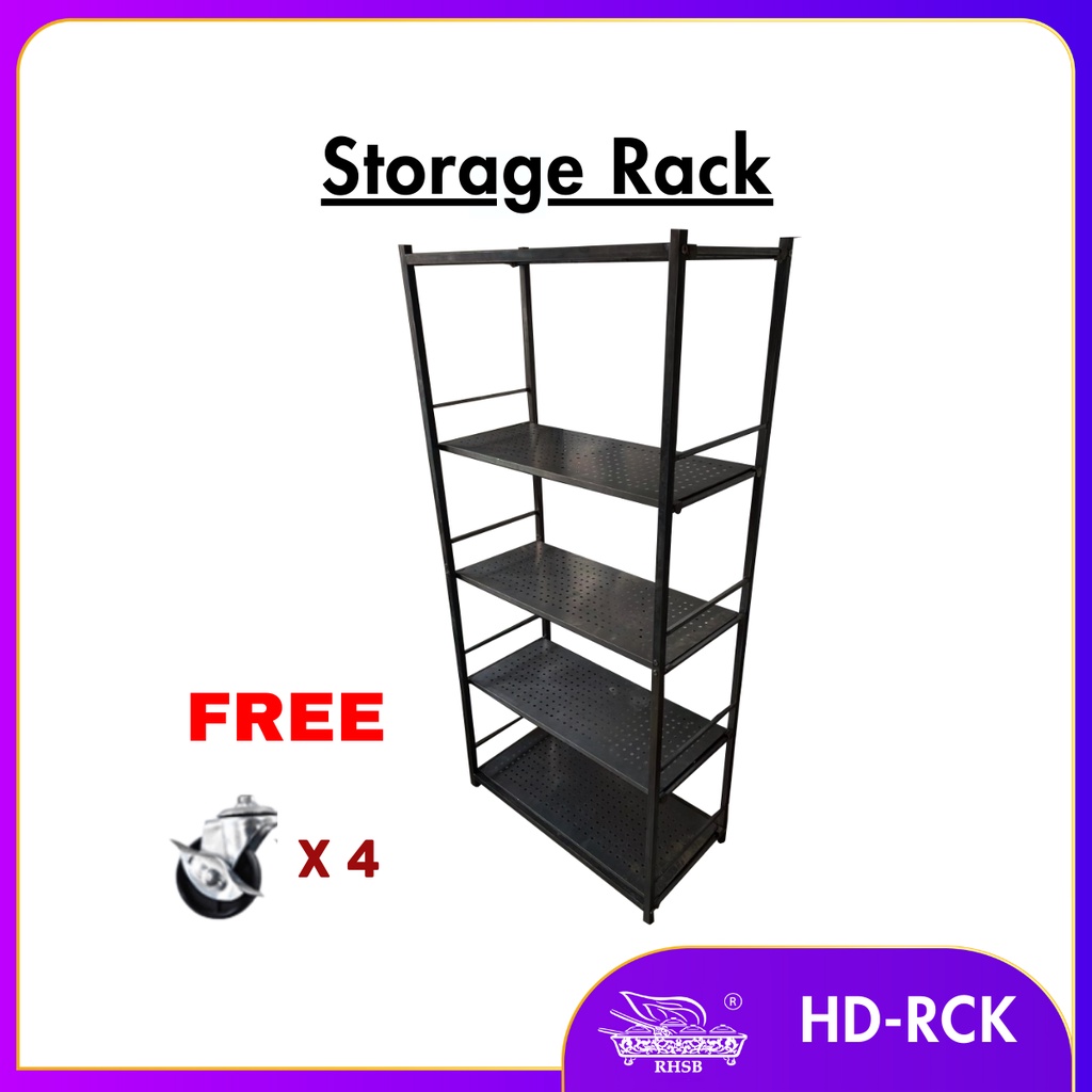 PROMOSI 3/4/5 TIER STORAGE RACK / RODA RAK / MICROWAVE RACK / KITCHEN ...