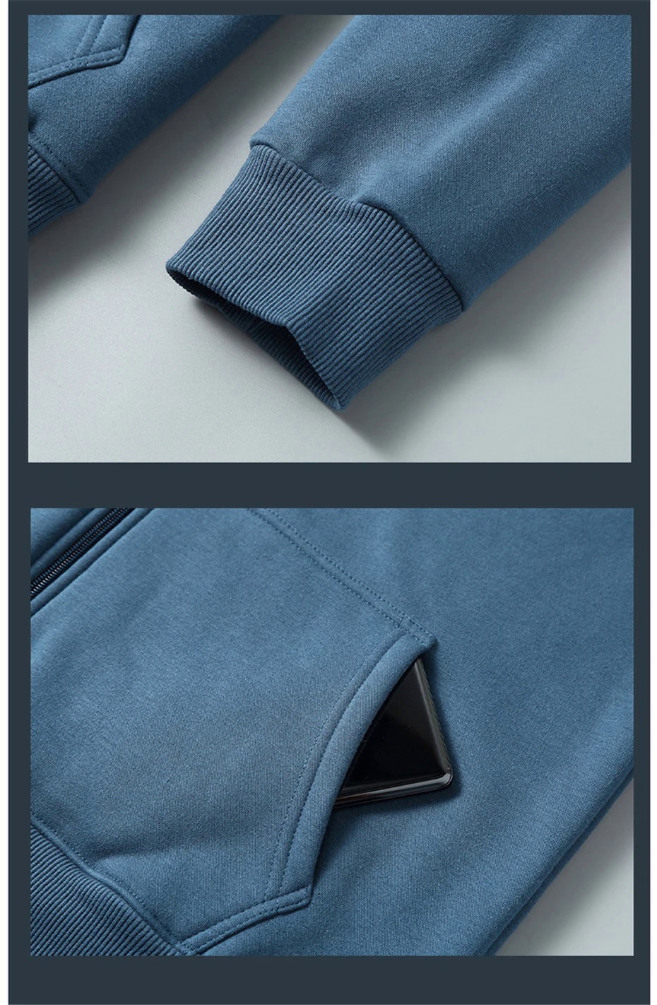 ASFLY Plus Size 10XL 12XL Hoodie Men Autumn Winter Fleece Hoodies Solid Color Zipper Up Hoodies ...