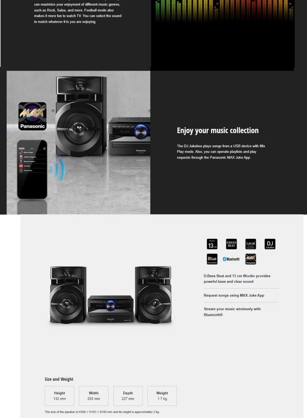 PANASONIC SC-UX100 HIFI SYSTEM 300W BLUETOOTH SC-UX100GSXK | Shopee ...