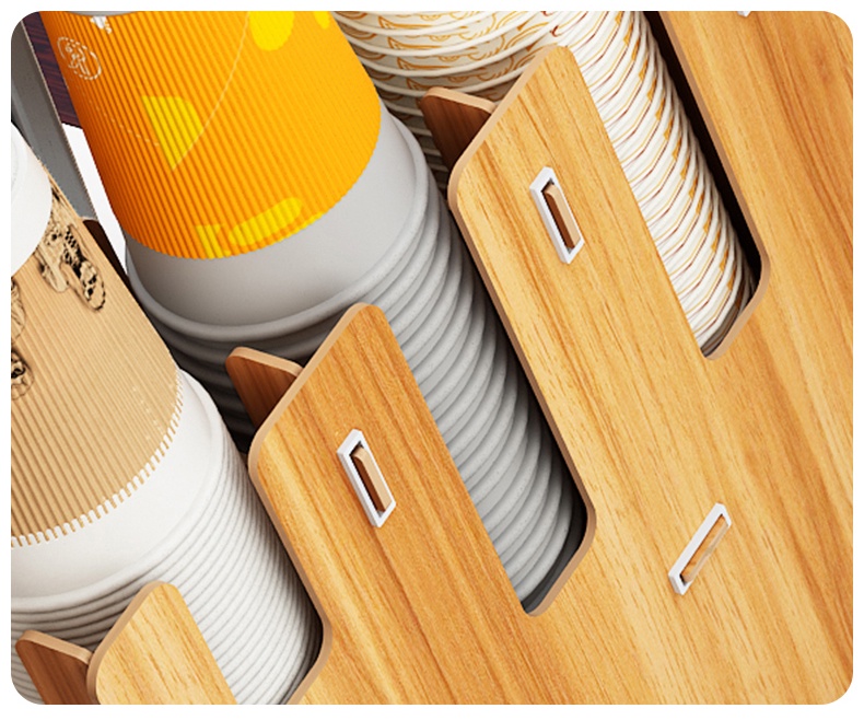Disposable Paper Cup Storage Shelf Tea Shop Take Cup Divider Coffee Bar ...