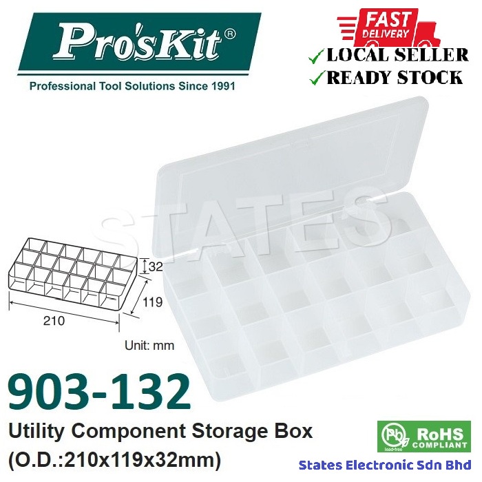 Pro'sKit 903-132 Utility Component Storage Box | Shopee Malaysia