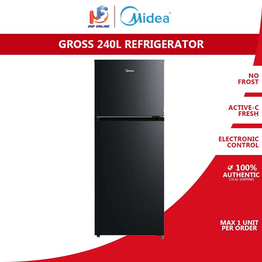Midea Peti Sejuk 2 Pintu 203L 2 Door Refrigerator MDRT306MTB30 | Shopee ...