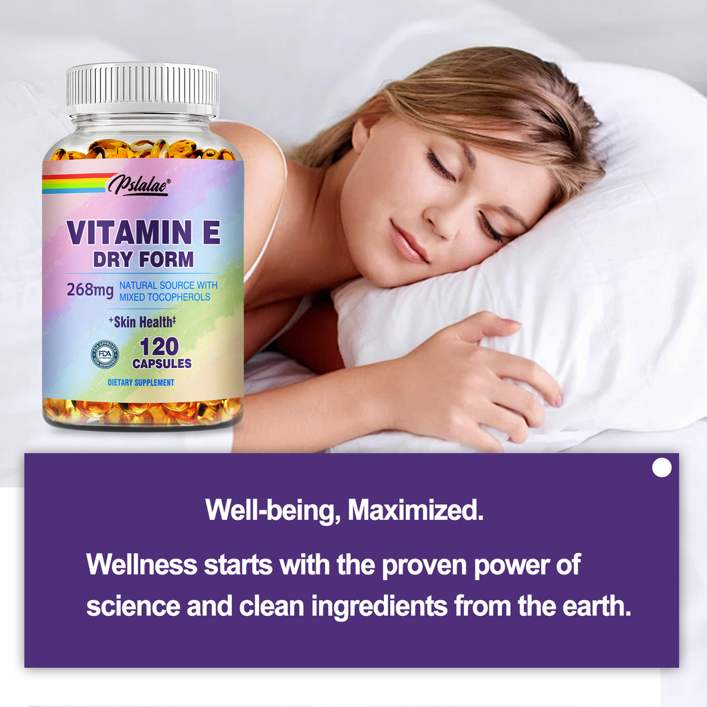 Pslalae Vitamin E (268mg), Dry Form - Natural Source, Mixed Tocopherols ...