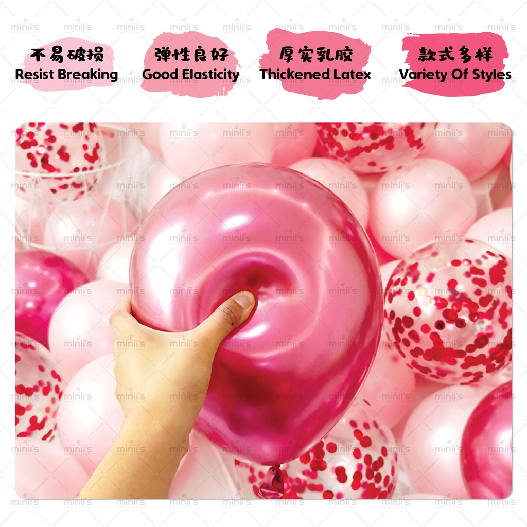 MINIIS PARTY 10Pcs / 100Pcs 5 inch Metallic Balloon Chrome Balloon ...