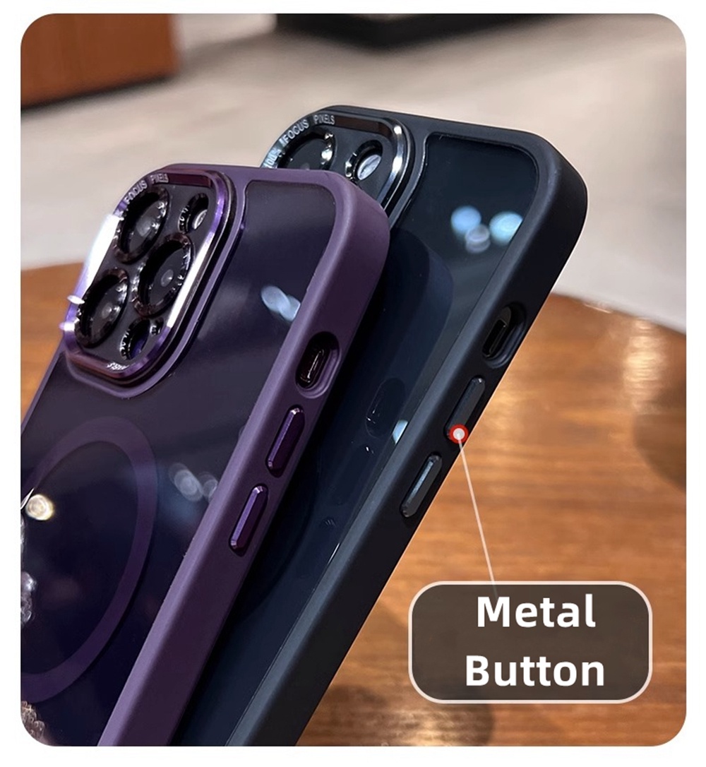 Natural Titanium Color Metal Lens Magnetic Phone Case for IPhone 16 15 ...