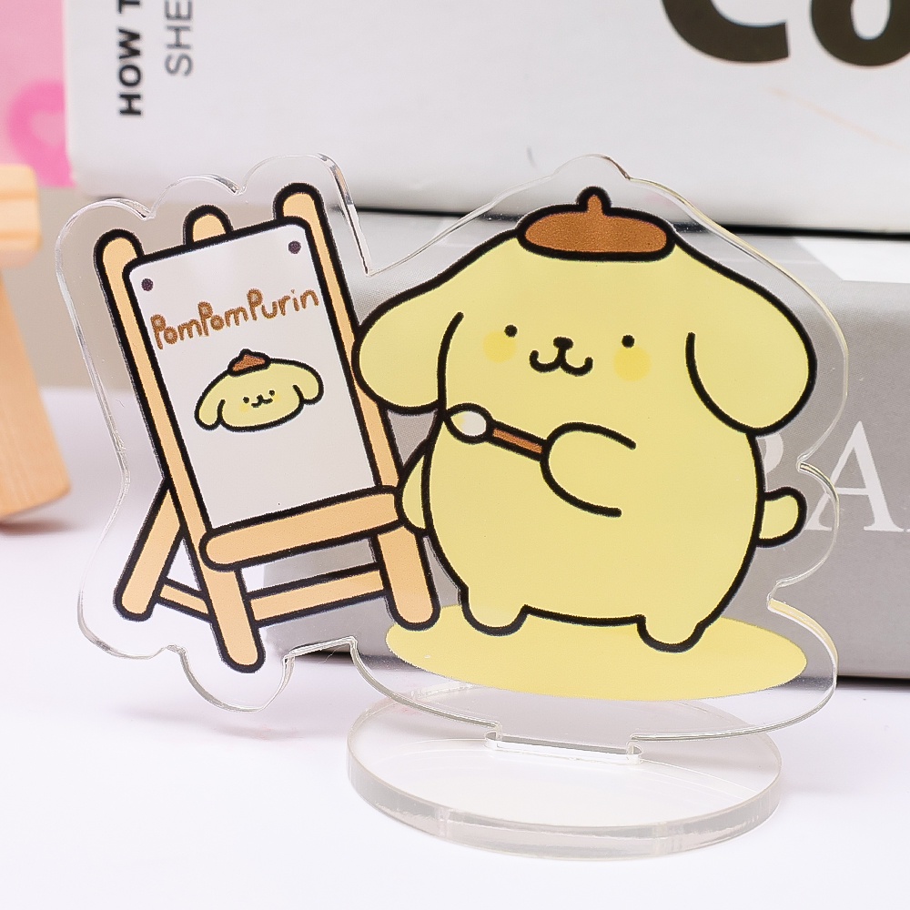Mini Acrylic Stand Model Plate Desk Decor Kawaii Sanrio Pom Pom Purin ...