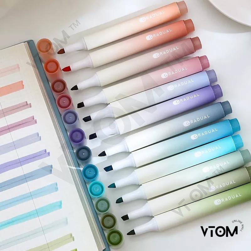 VTOM 4pcs Gradual Highlighter Pen 4 Color Pastel Highlighter Set ...