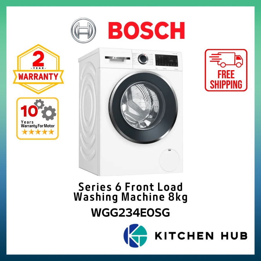 Bosch Series 6 WGG234E0SG Front Load Washing Machine 8 kg 1200 rpm ...