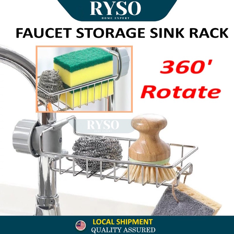 Drainage Rack Faucet Sink Kitchen Stainless steel Rak Dapur Bekas Span ...