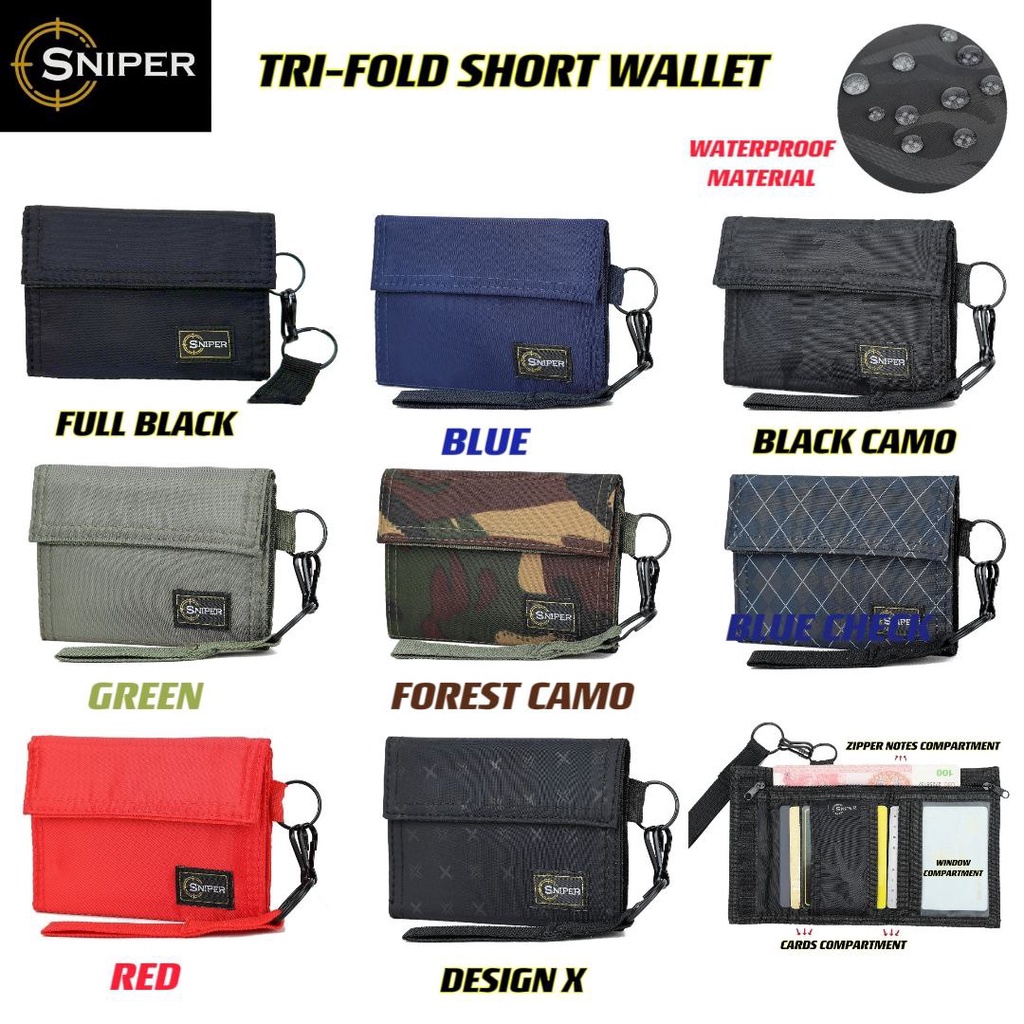 SP066) [SCENTED] HIGH QUALITY WATER RESISTANT SNIPER WALLET VELCRO FOLD ...