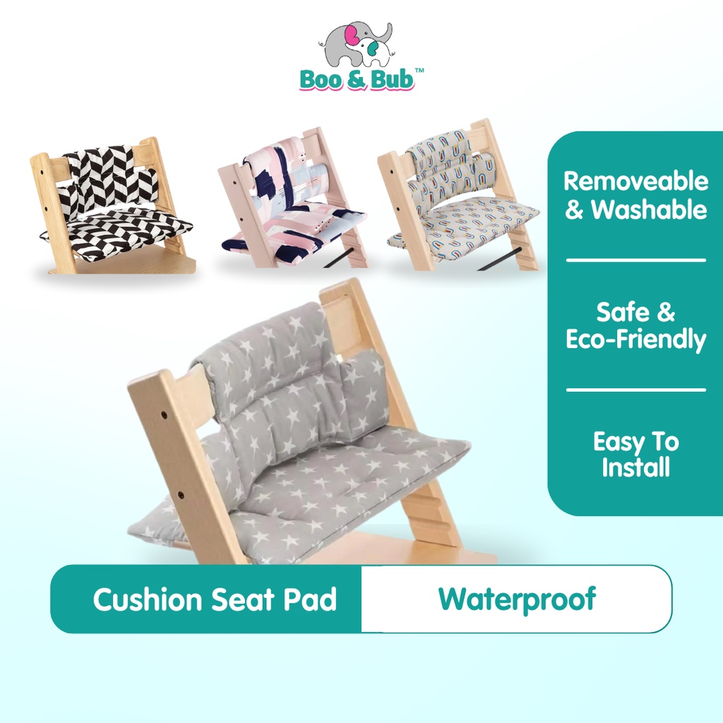 🐘Boo&Bub🐘 Washable Waterproof Cushion seat pad Nordic Style Wooden ...