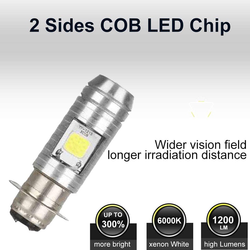 900 Lumens White Light P15D COB 12W Led Bulb for Motorcycle Headlight ...