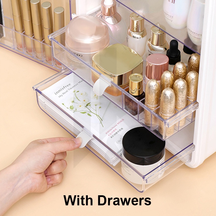 [LOCAL] Makeup Box with Door | Dustproof Cosmetic Organizer Storage Box ...