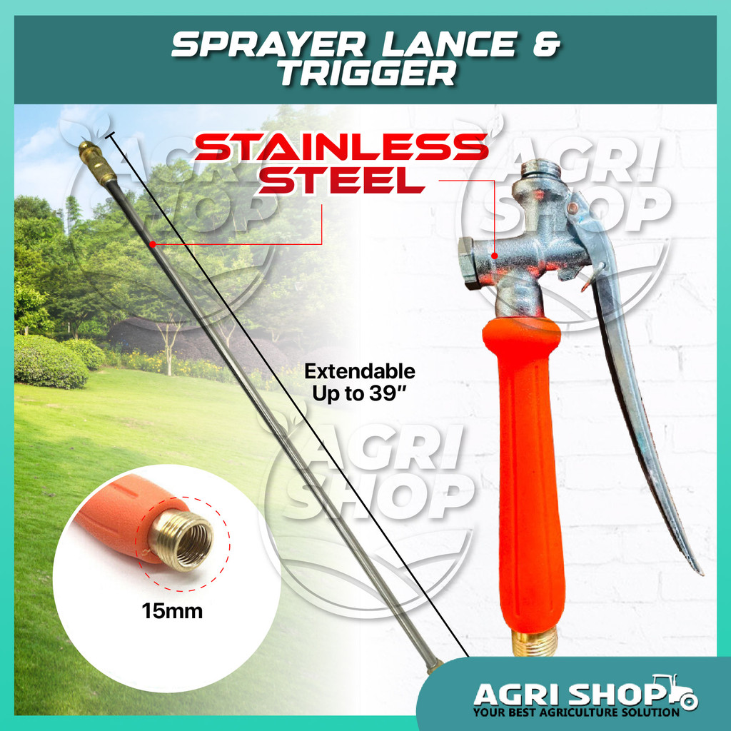 (Spare Part) Agrishop Stainless Steel Sprayer Pump Lance and Trigger ...