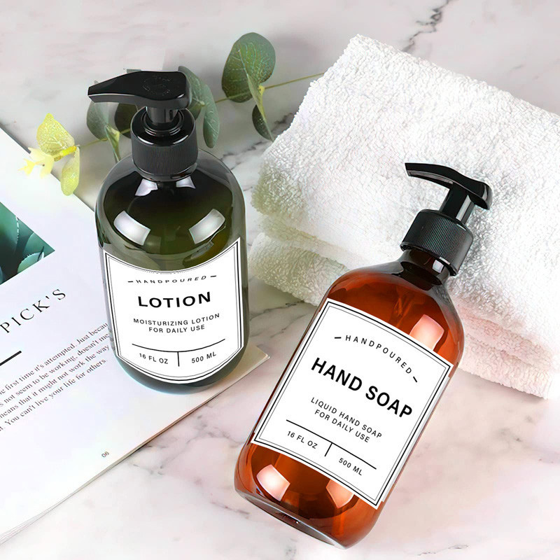 HOT 6/7/8/12pcs Lotion Label Sticker Shampoo Conditioner Body Wash ...