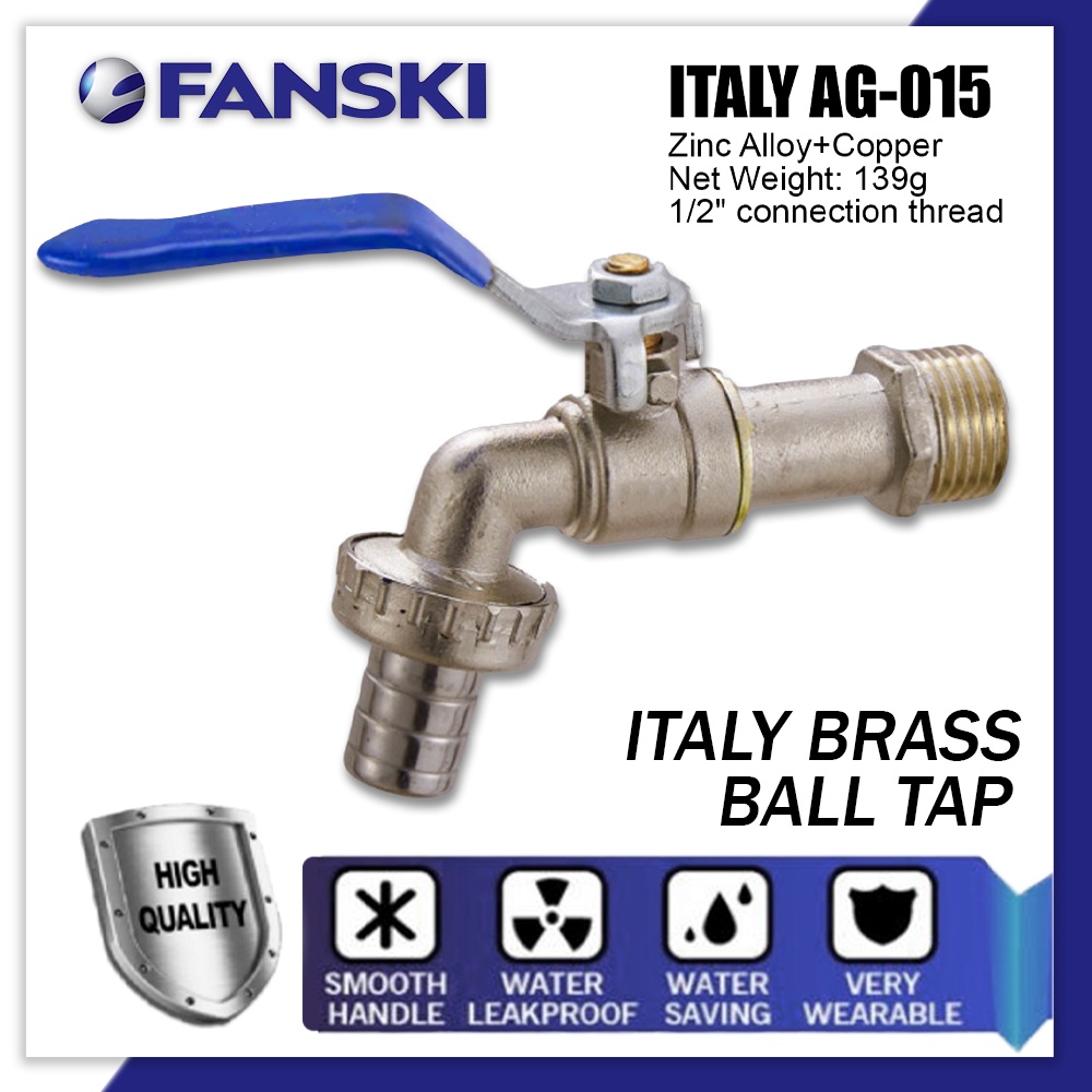 AG015 Wall Bib Tap Ball Valve Washing Machine Tap Connector Bibcock ...