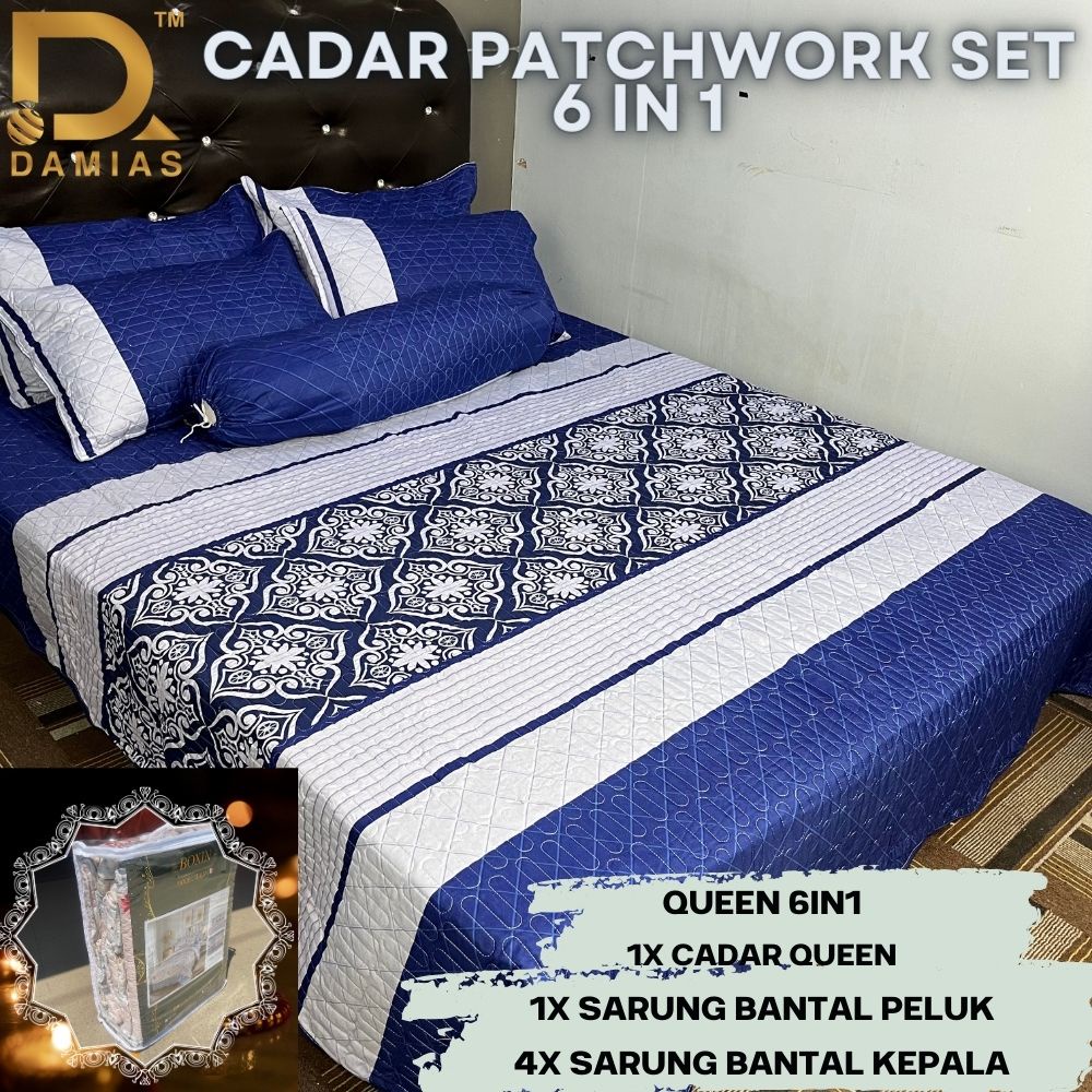 Cadar Set 6 Dalam 1 Patchwork Queen WZ Modern Design Real Patchwork ...