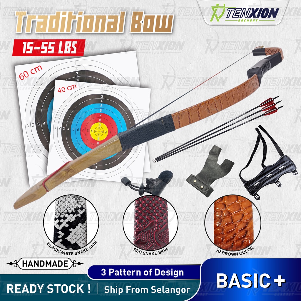 TenXion Archery Traditional Bow Busur Tradisional Anak Panah Memanah ...