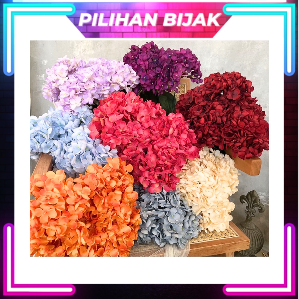 5 Heads Hydrangea Artificial Hydrangea Bouquet with Stem Artificial ...