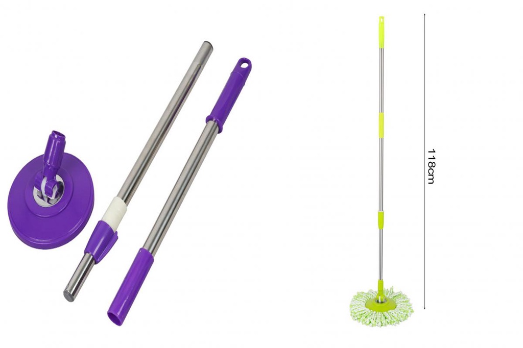 [CF] 1 Set Mop Rod Hangable Built-in Spiral Shaft Easy to Install Spin ...
