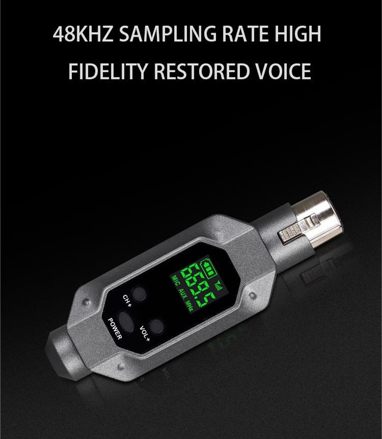 Wireless Microphone Transmitter Receiver Plugged Into XLR UHF ...