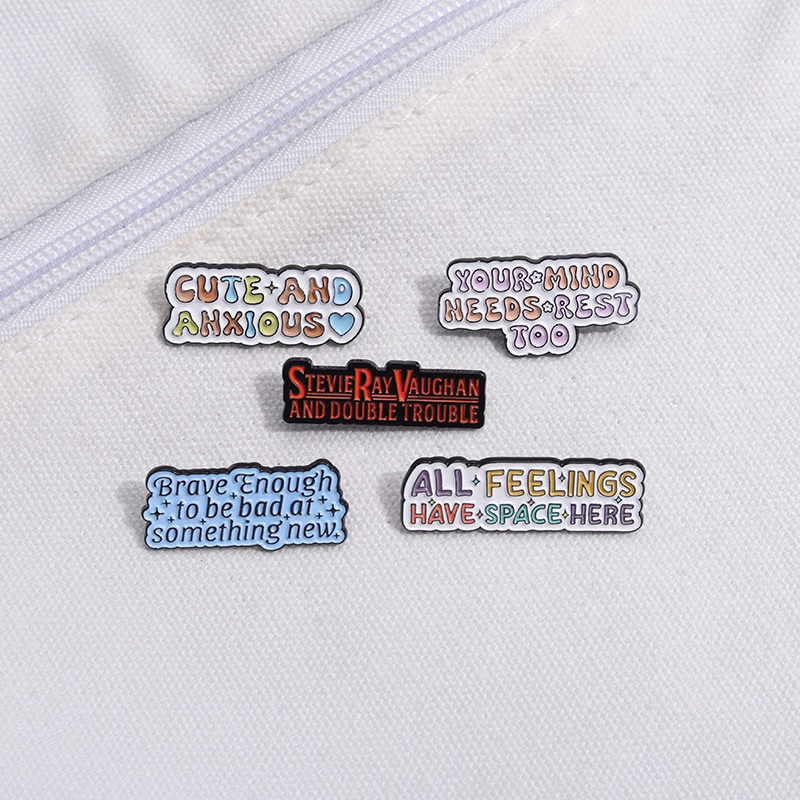 Colorful Text "My Best Self" Enamel Brooch Funny Short Sentence ...